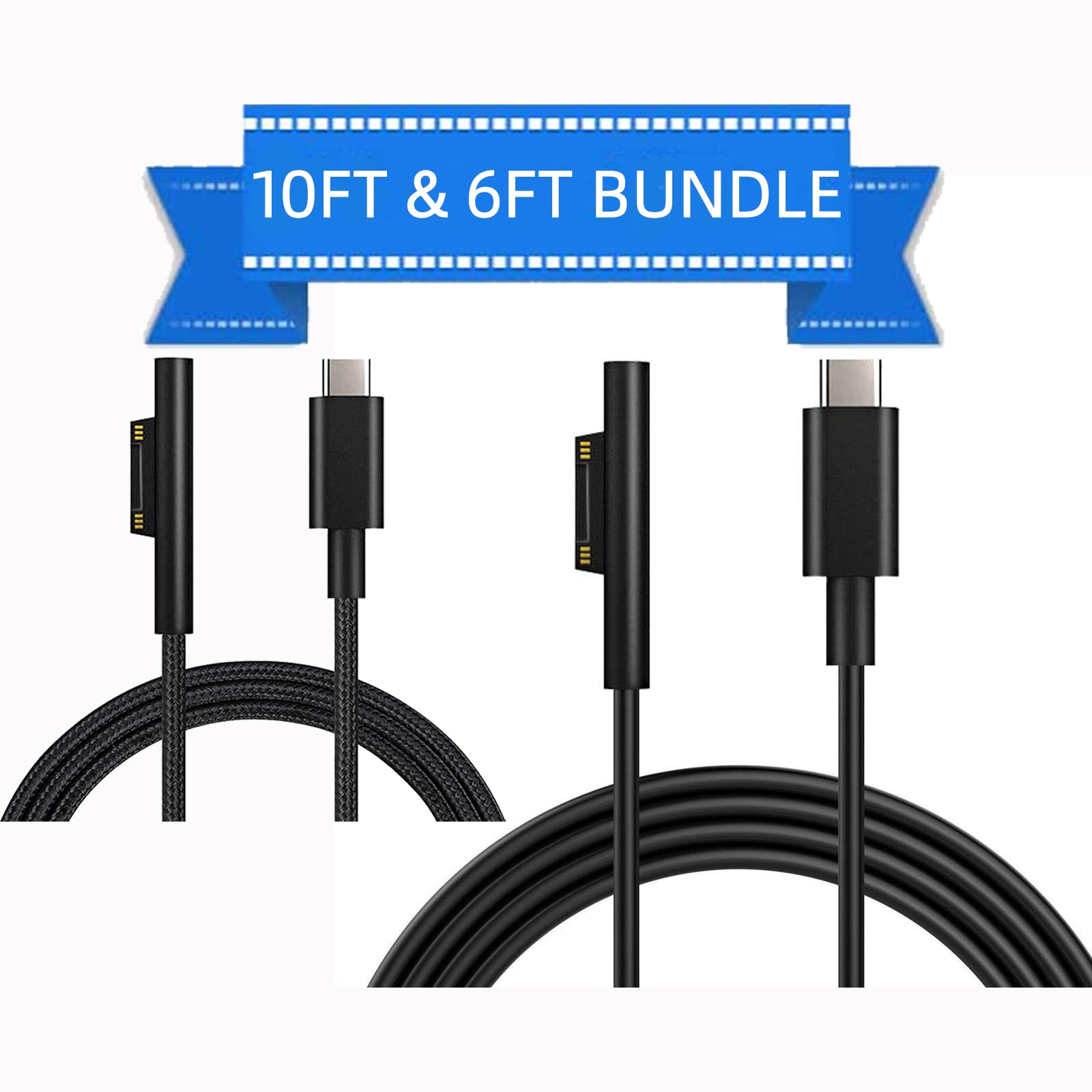 Sisyphy 10ft And 6ft Usb C Charging Cable Bundle For Surface ...