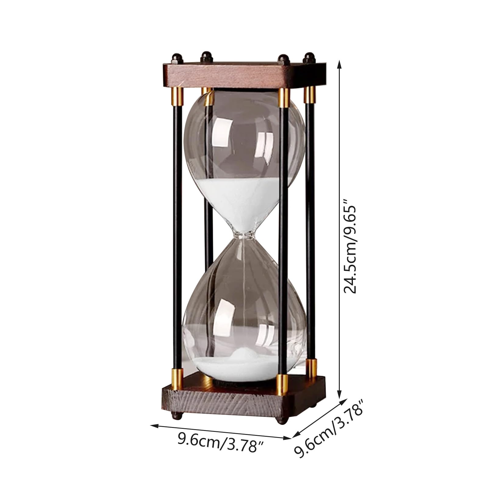 Moderne Zandloper Grote Zandloper Timer, 60 Minuten, Vintage Houten