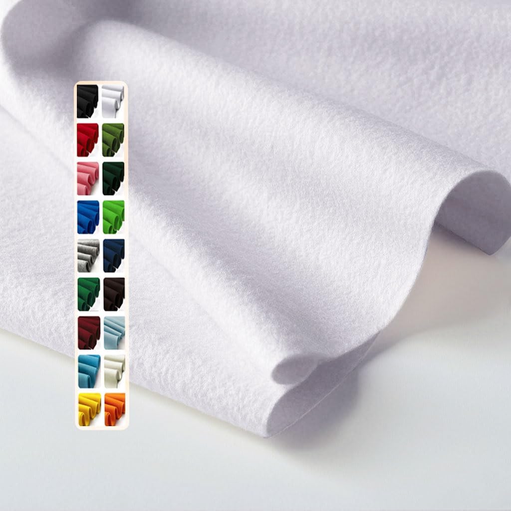 Amazon.com: White Felt Fabric 72" X 18"(Half Yard), 1.6mm Thick Soft ...