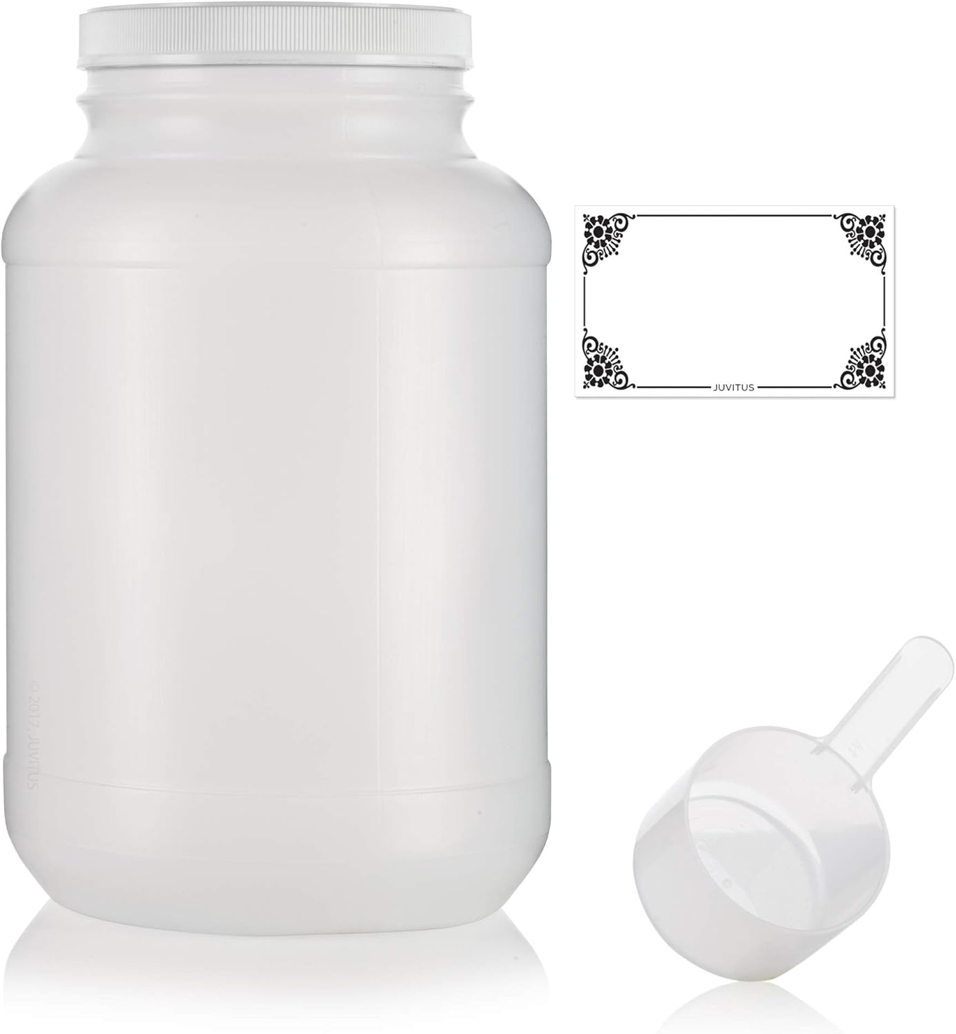 Amazon.com: JUVITUS 1 gallon/ 4400 grams Clear Natural HDPE Plastic ...