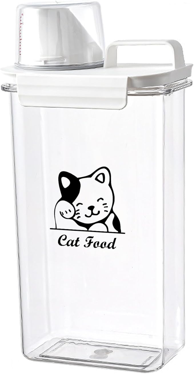 Amazon.com: Brabtod Cat Food Storage Container Small |3lb/2.5 L Clear ...