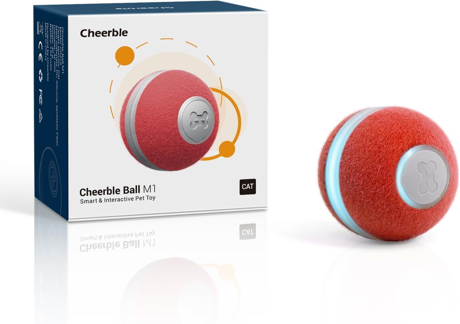 Cheerble Interaktives Katzenspielzeug, Intelligenter Katzenball mit 3 Modi, LED-Leuchten ...