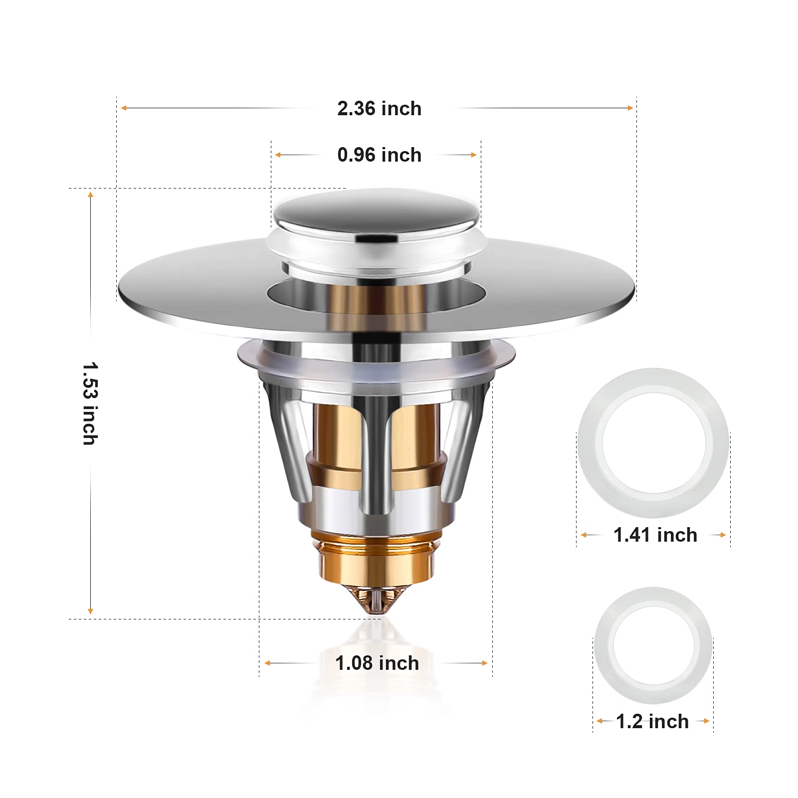 Snapklik.com : Bathroom Sink Stopper,Bathroom Sink Drains Bullet Core ...