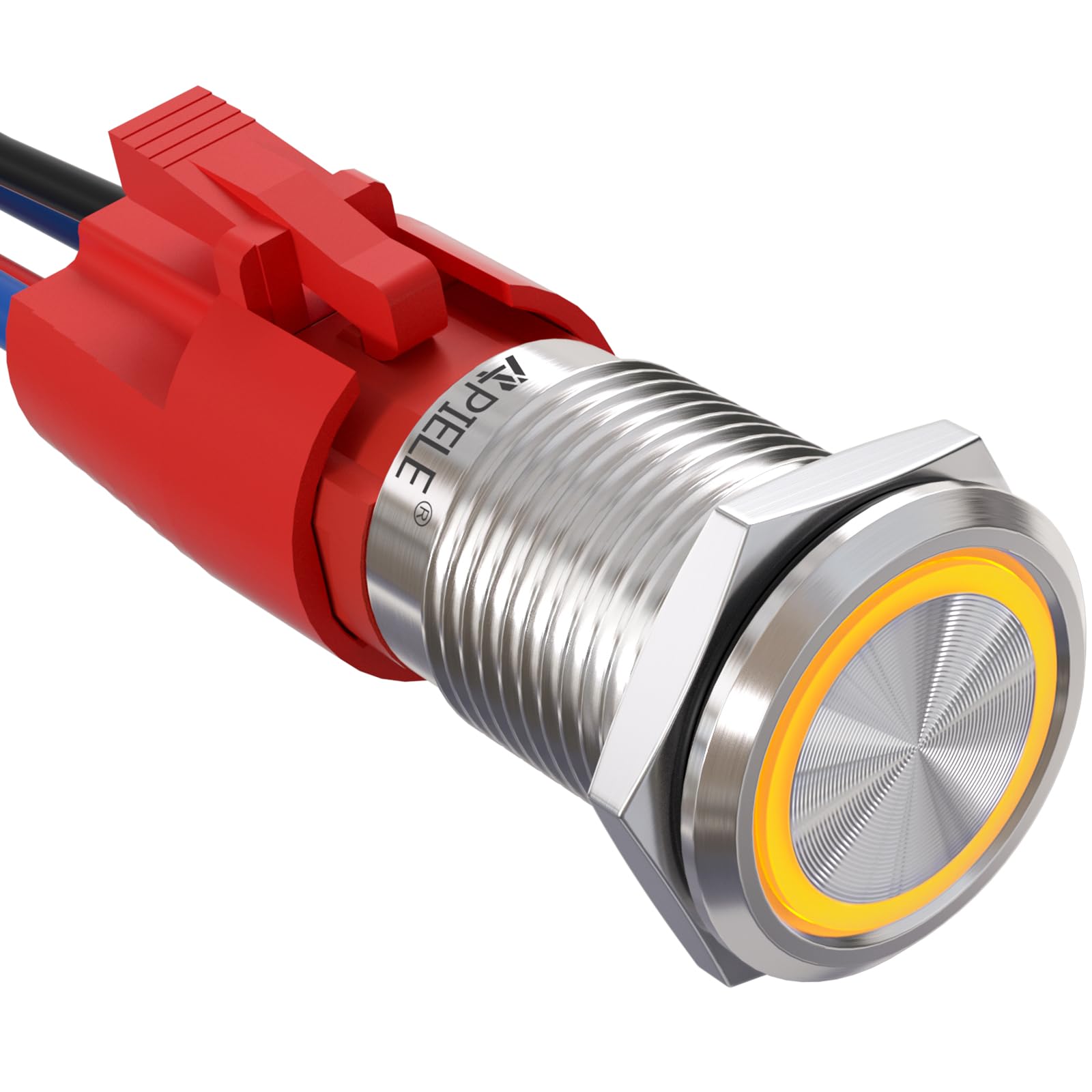 Snapklik.com : APIELE 10 Amp 16mm Latching Push Button Switch 12V Angel ...