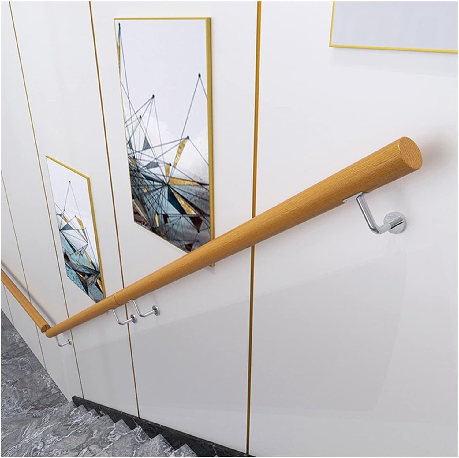 Outdoor Steps Hand Rails 1-20 Ft Long, Wood Handicap Grab Bars Mobility ...