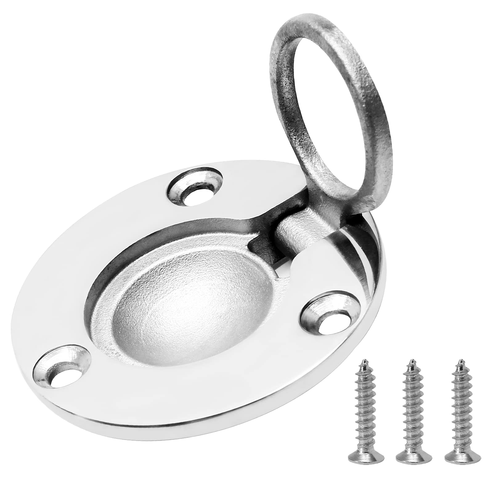 Waziaqoc Flush Pull Ring, Round Ring Pull 316 Stainless Steel Recessed ...