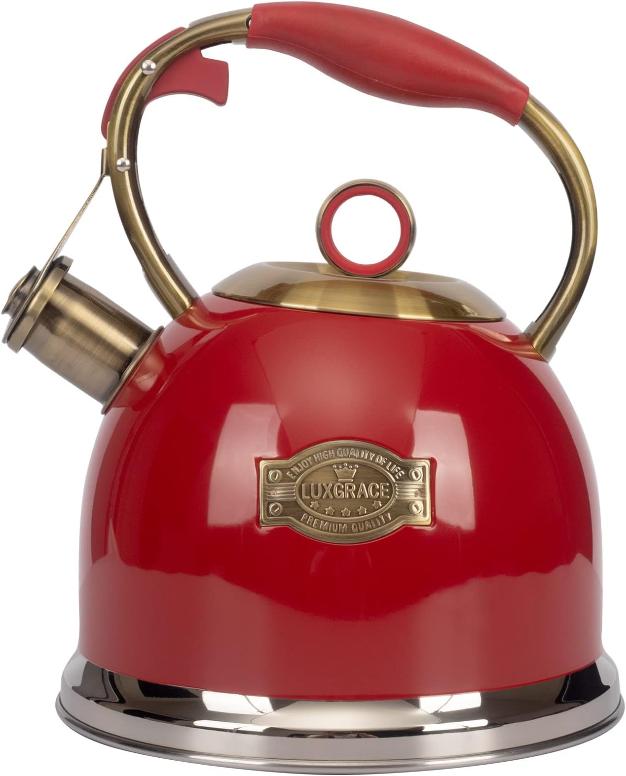 Amazon.com: HOME-X Black Rooster Whistling Tea Kettle, Cute Animal ...