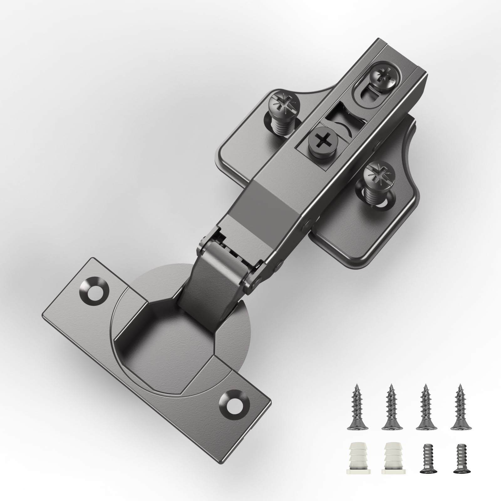 Furniware 10 Pieces Full Overlay Kitchen Cabinet Hinges,Clip ON Plate ...