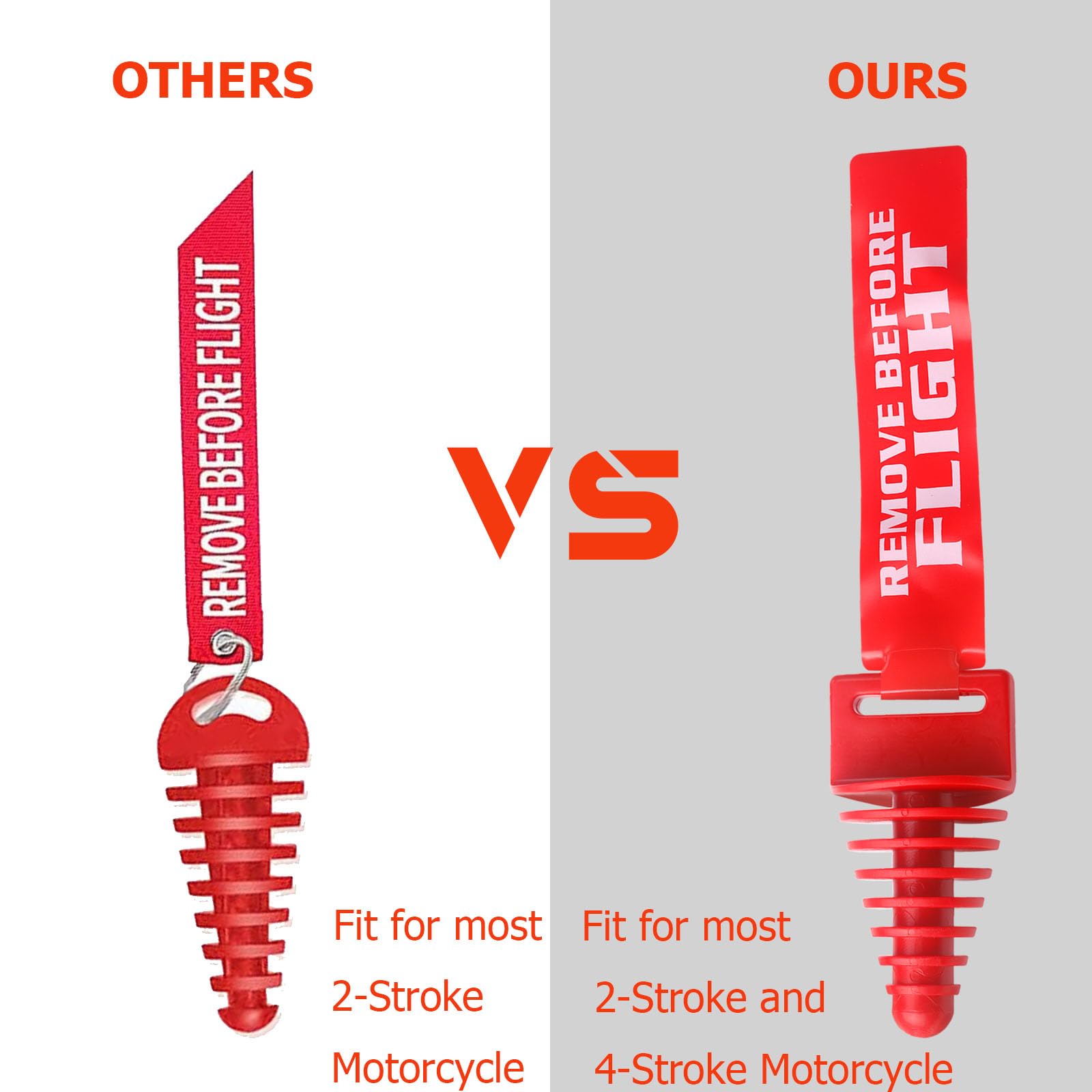 Snapklik.com : Muffler Exhaust Wash Plug 0.8 "to 2.2" Wash Plug Red