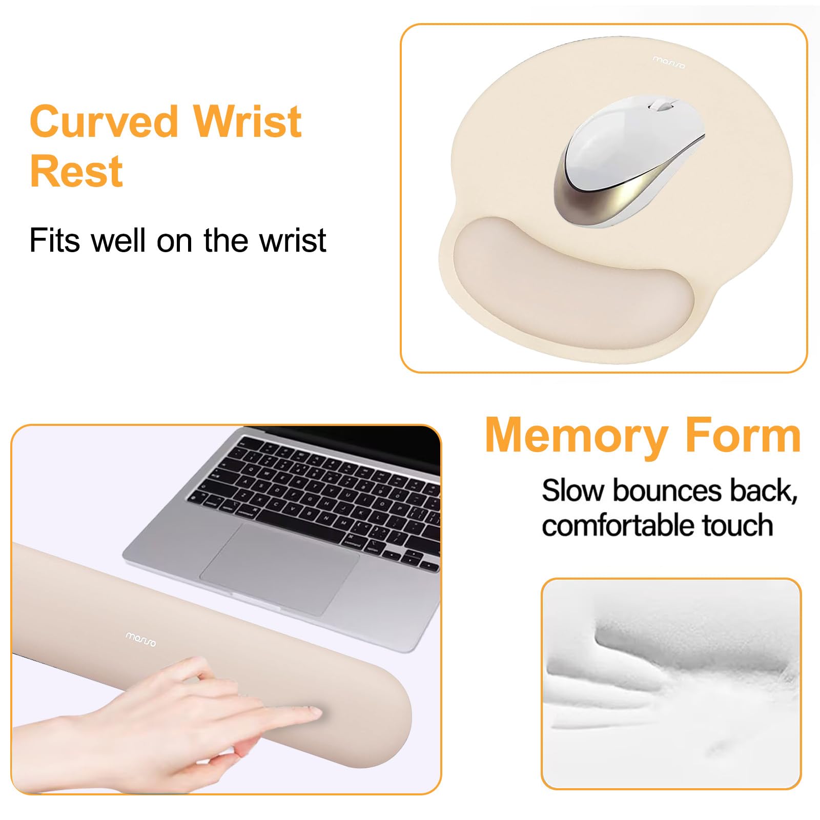Snapklik.com : MOSISO Wrist Rest Support For Mouse Pad&Keyboard Set ...