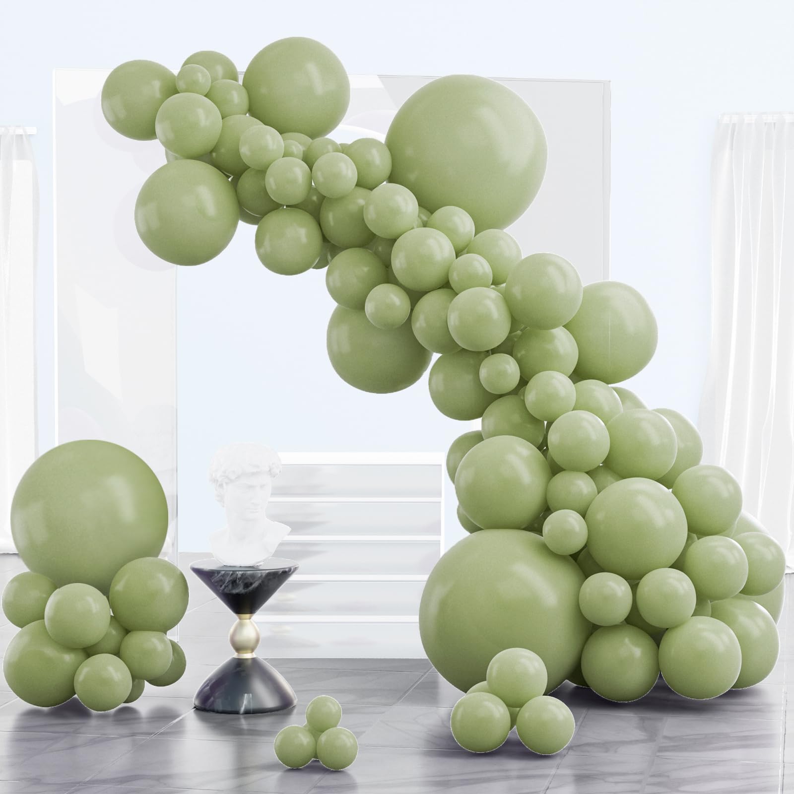 Amazon.com: PartyWoo Sage Green Balloons 85 pcs Sage Balloons Dusty ...