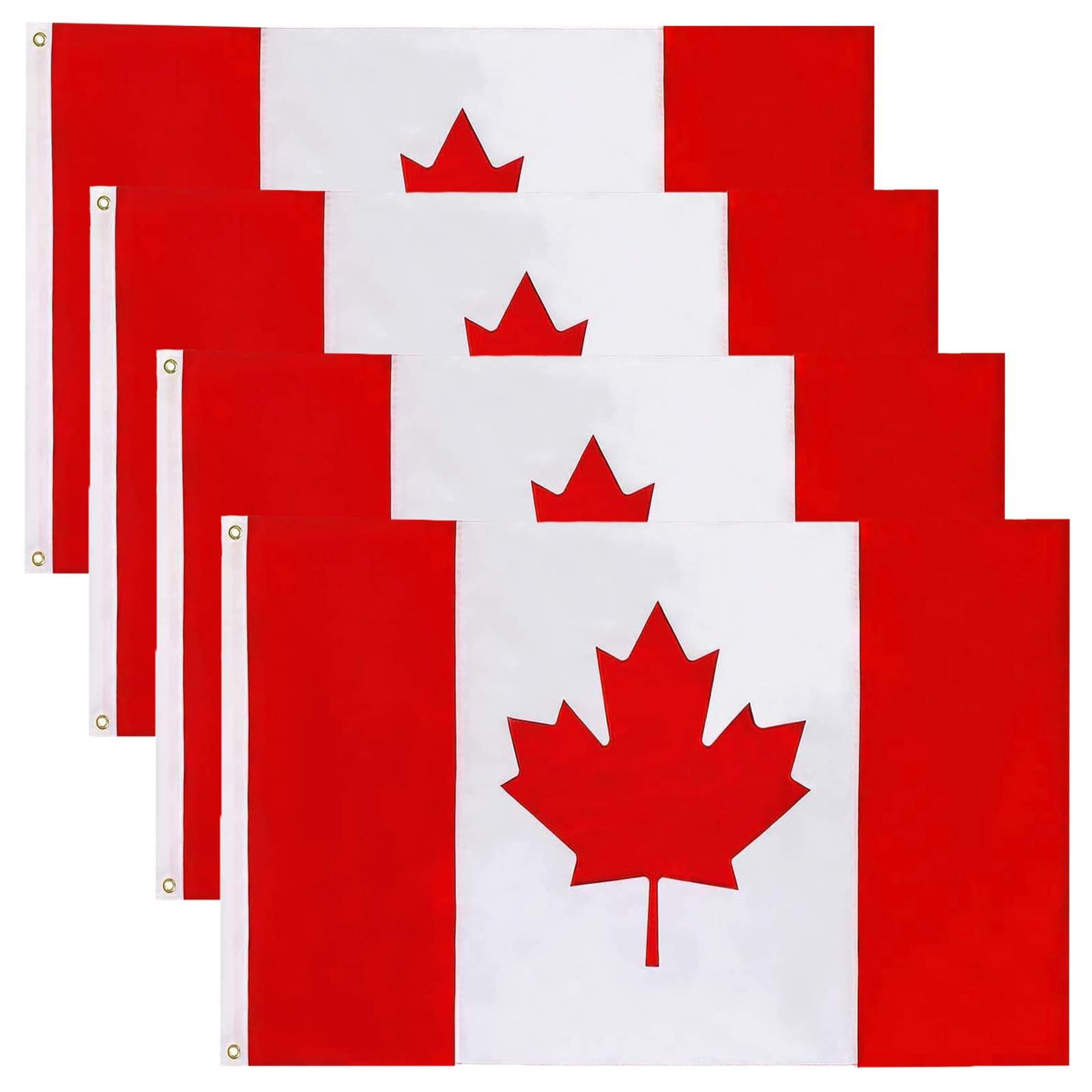 4 Pack 3 x 5 FT Canada Flag, Canadian Flags Outdoor Screen Printed ...