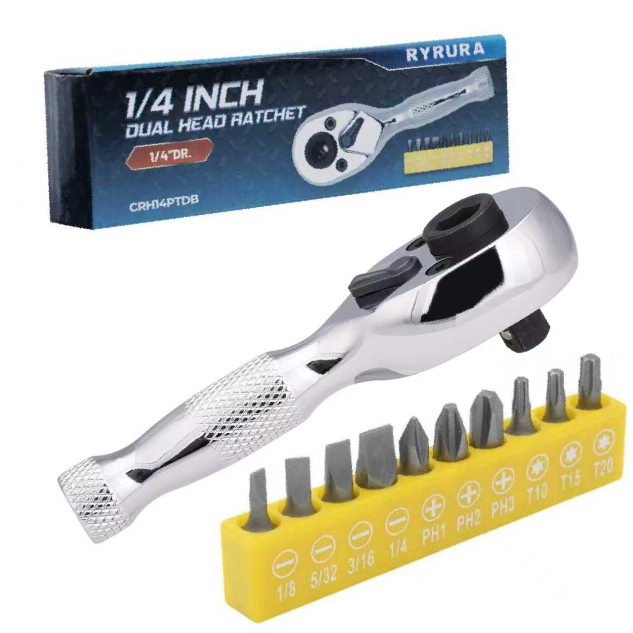 Snapklik.com : Ryrura,1/4" Stubby Ratchet Wrench