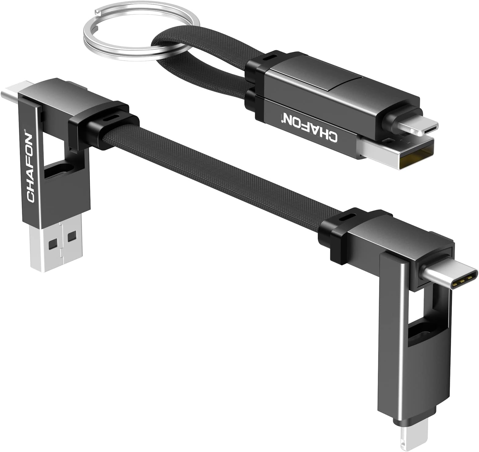 Amazon.com: Multi Charging Cable Short,Travel Portable Magnetic Keyring 5 in 1 USB Charger Data ...