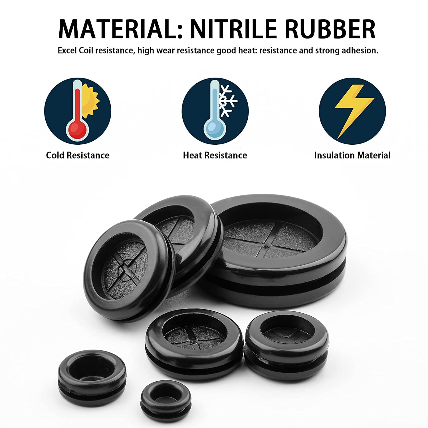 Round Rubber Plug Hole Grommet Kit 52pcs 6size Double Sided Round ...