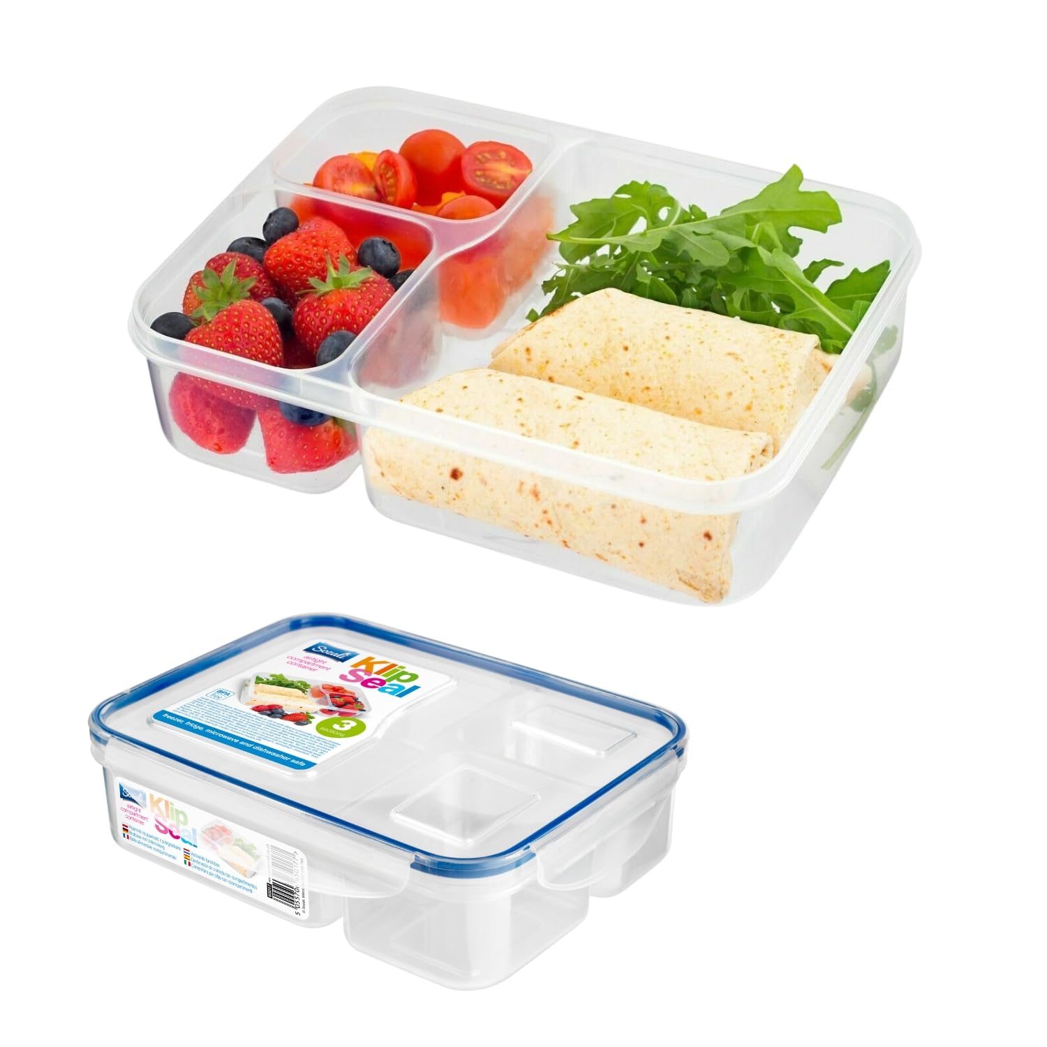 HOMESHOPA Plastic 1 Pack Airtight Compartments Containers with Clip ...