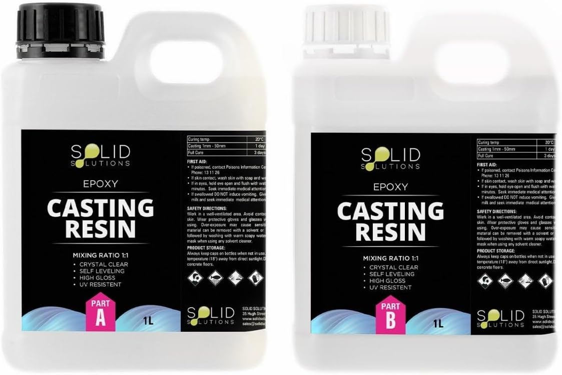 Epoxy Resin and Hardener Kit - 4L / 135oz Art Resin, Crystal Clear ...