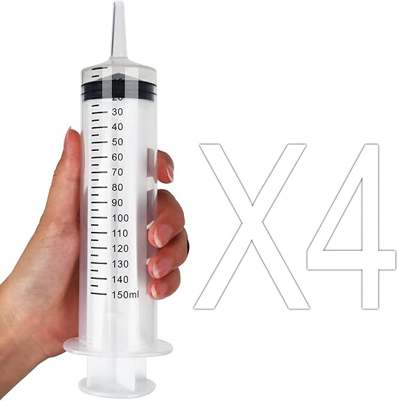 4Pack 150ml Large Syringe for Liquid - Big Plastic Syringes for Thick ...