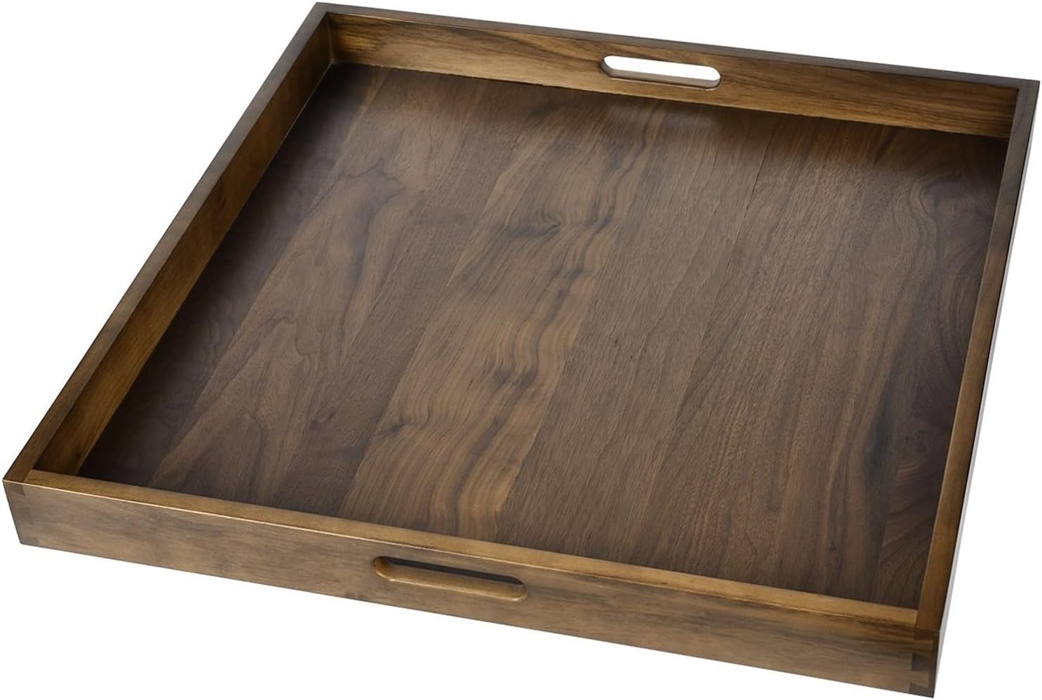 Amazon.com: Tea Tray 24 x 24 Inch Ottoman Tray Extra Large Black Walnut ...