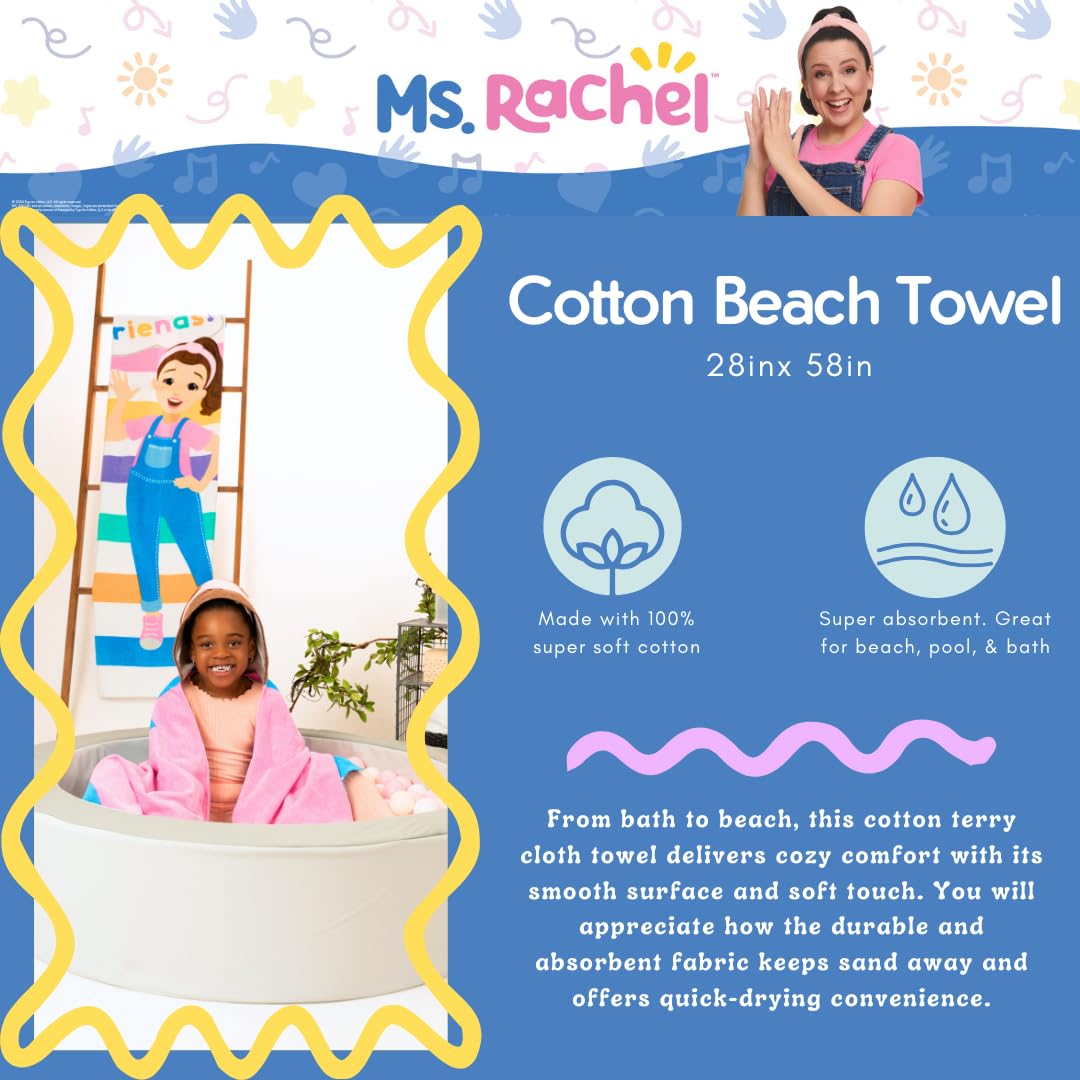 Snapklik.com : Ms. Rachel Kids Super Soft Cotton Bath/Pool/Beach Towel ...