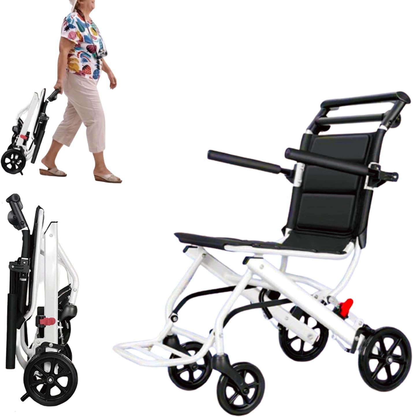 Amazon.com: DOMSCIEN Ultra-Lightweight Portable Transport Wheelchair ...