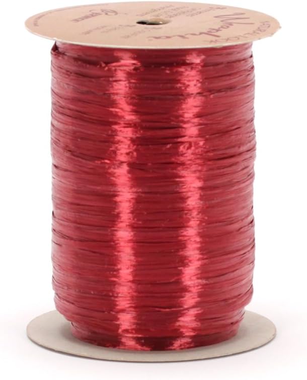Amazon.com: Berwick Offray Burgundy Red Pearlized Raffia Ribbon, 1/4 ...