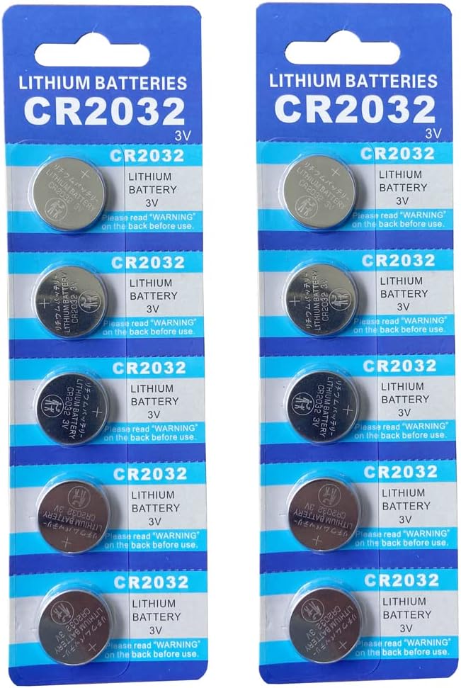 CR2032 Battery 210 mAh 3 Volt Lithium Coin Cell 2032 Batteries 10 Pack ...