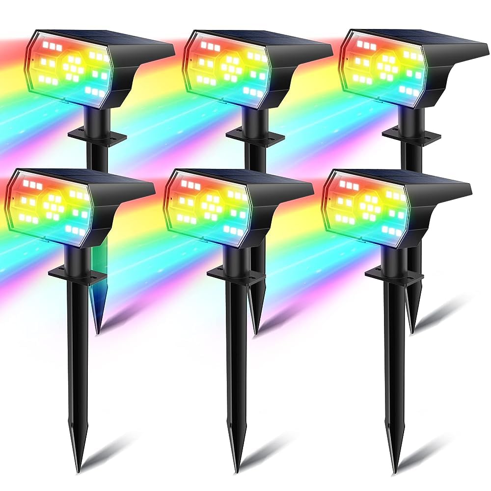 Kaxiida Solar Color Changing Lights Outdoor, 7 Lighting Modes Solar ...