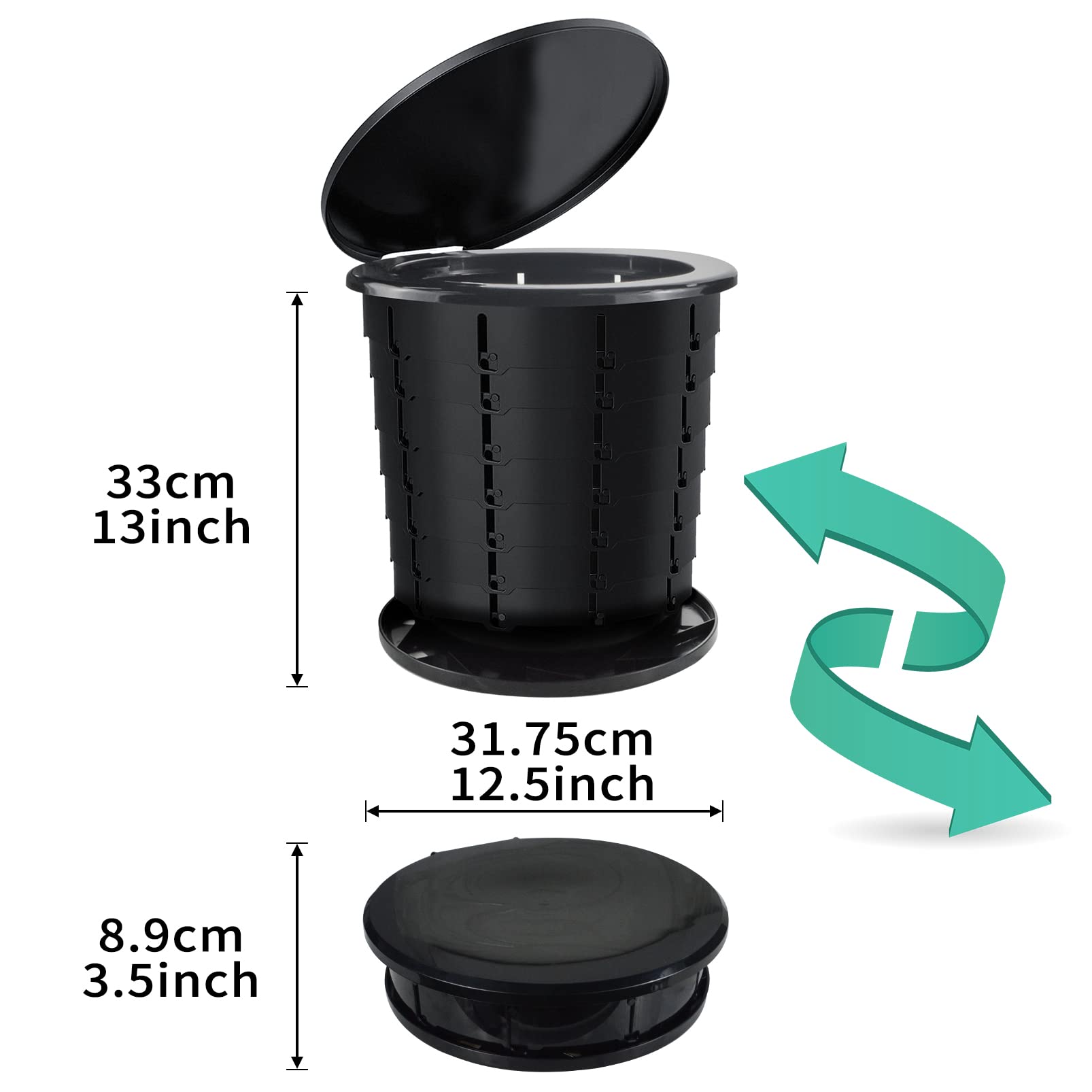 Snapklik.com : Sailortenx Portable Camping Toilet Bucket Folding ...