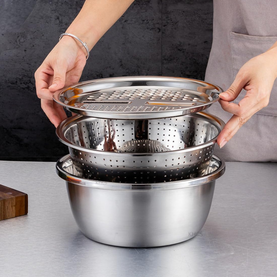 Amazon.com: Slowtee 3 in 1 Stainless Steel Grater Shredder Slicer with ...