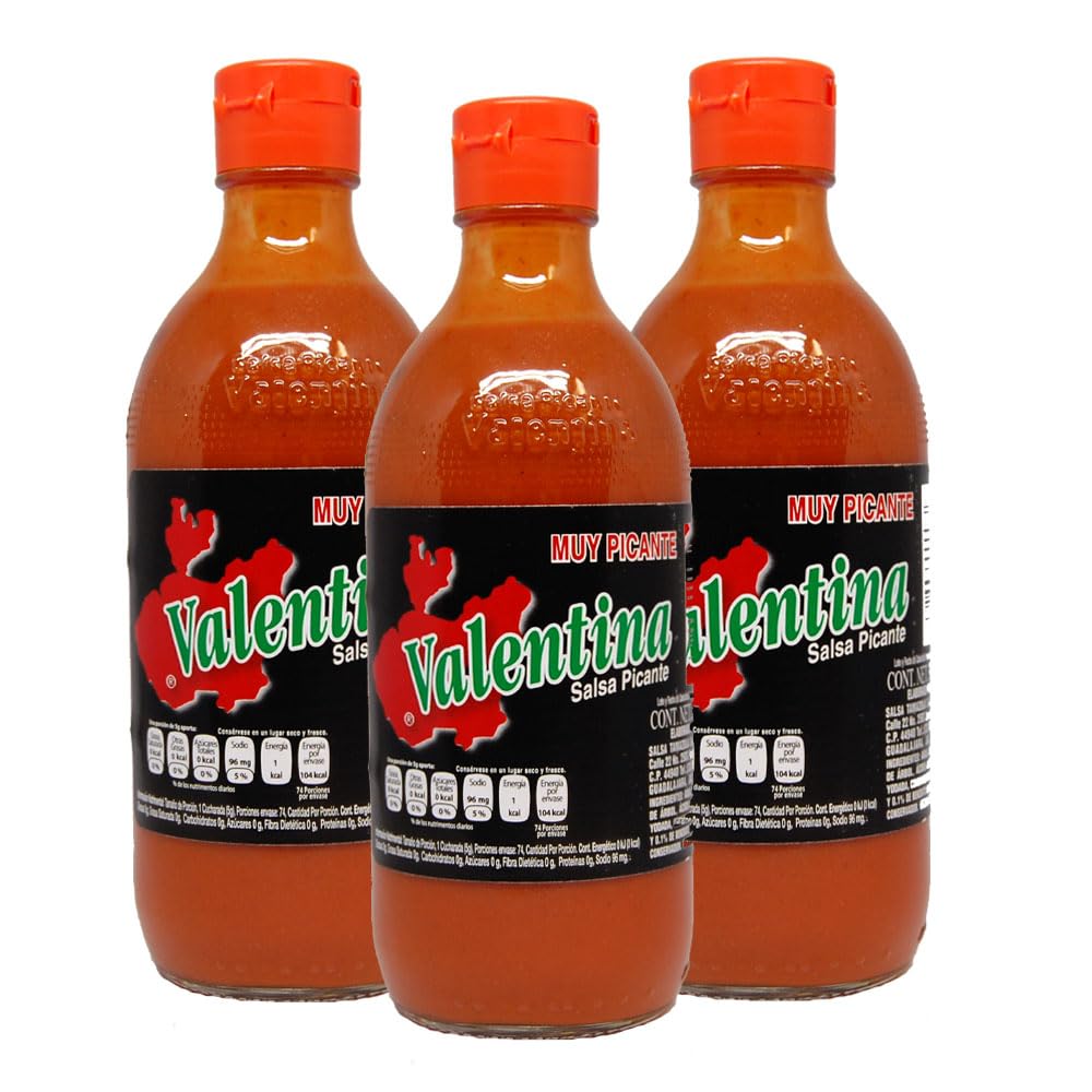 Valentina Black 370ml (Pack 3) / Mexican Hot Sauce Sala Picante, Spicy Salsa Sauce in Bottle ...