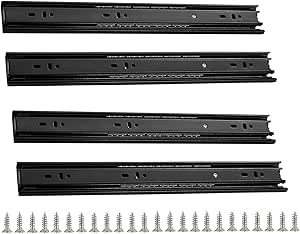 Amazon.co.jp: 2 Pairs Drawer Slide Rails Black Telescopic Slide Rail ...