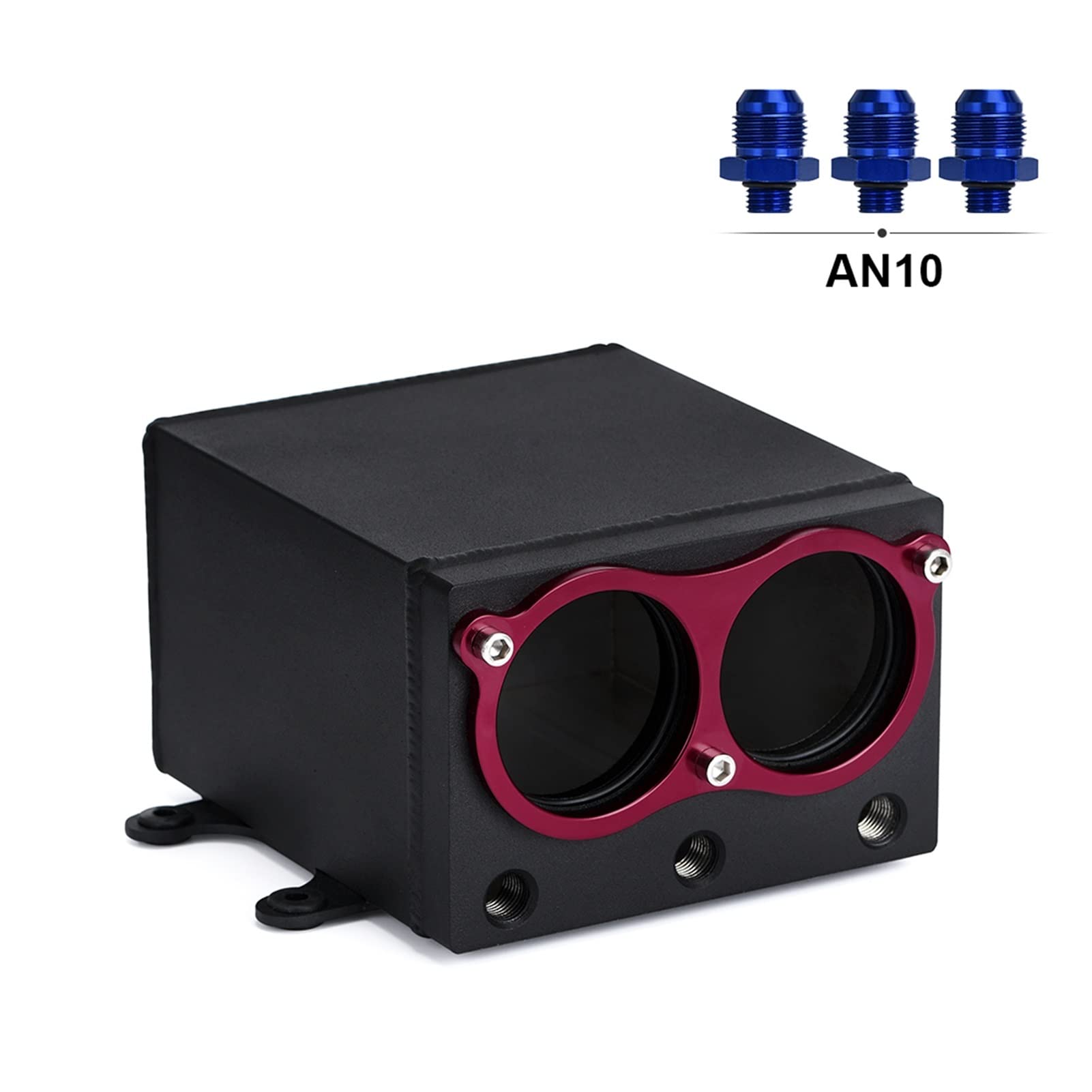 Buy 60mm Dual External 044 Fuel Pump Tank Racing Black Billet Aluminium ...