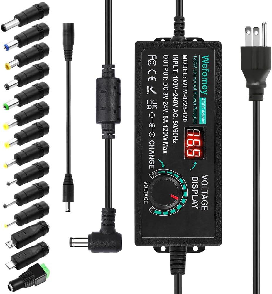 Amazon.com: 120W Universal Power Supply Adjustable DC 3V ~ 24V Variable ...