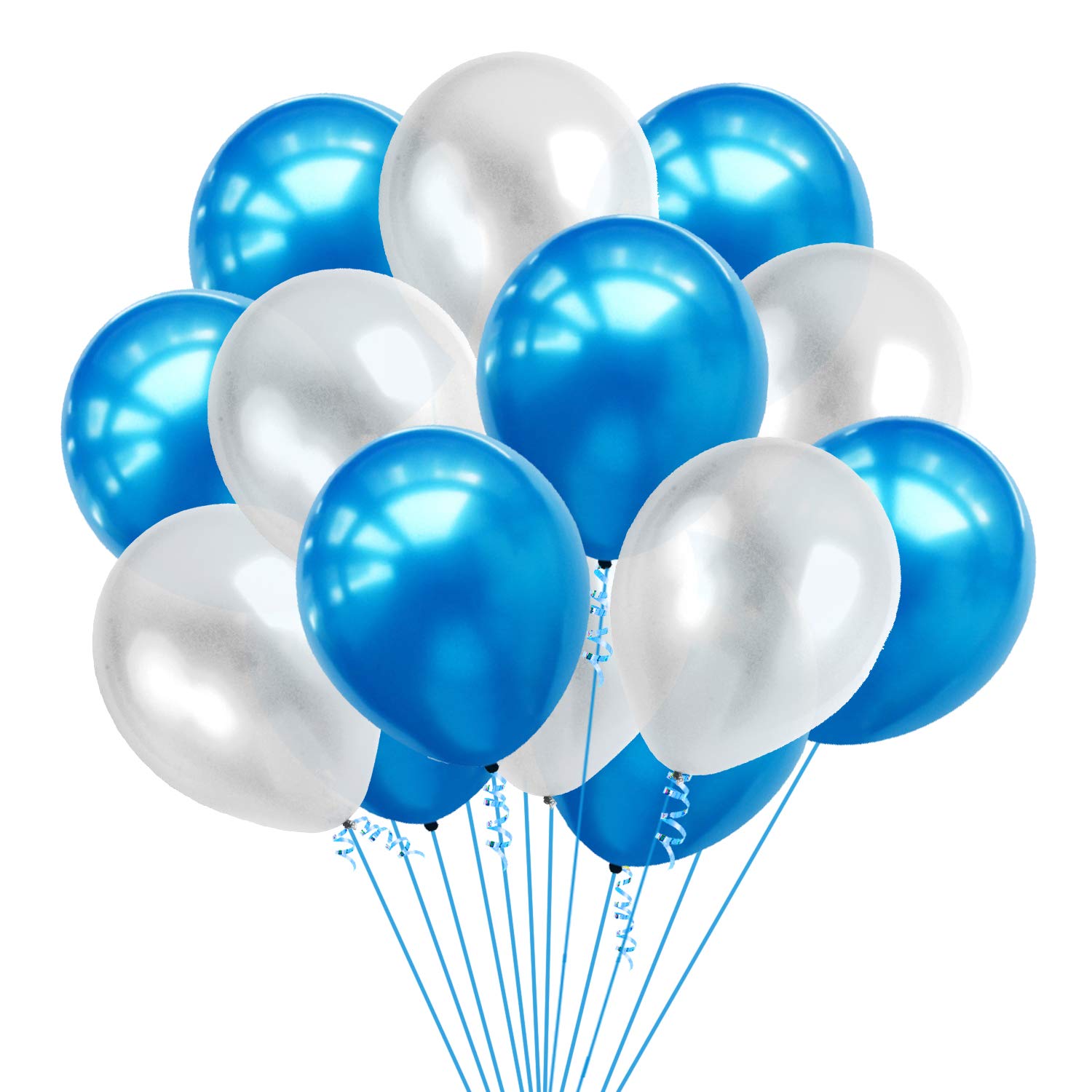 Real Blue And White Balloons