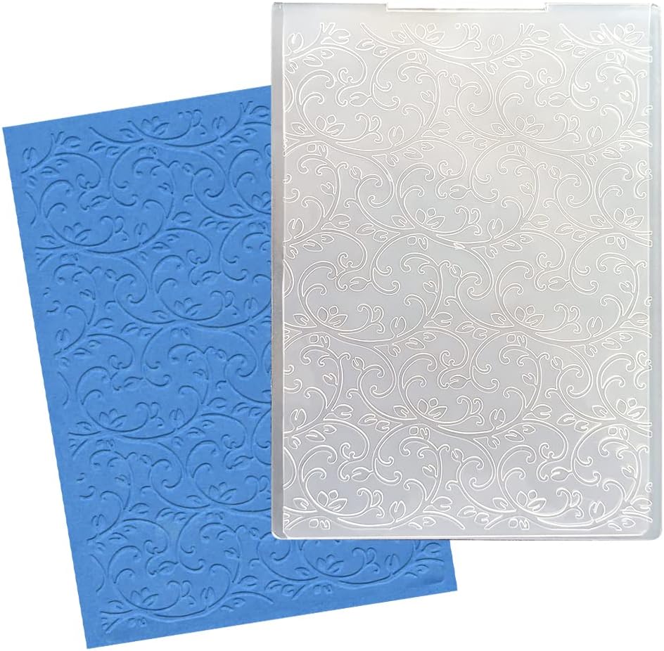 Amazon.com : Kwan Crafts Leaves Plastic Embossing Folders for Card ...