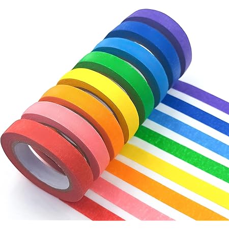 Craftzilla Colored Masking Tape – 6 Jumbo Rolls – 990 Feet x 1 Inch of ...