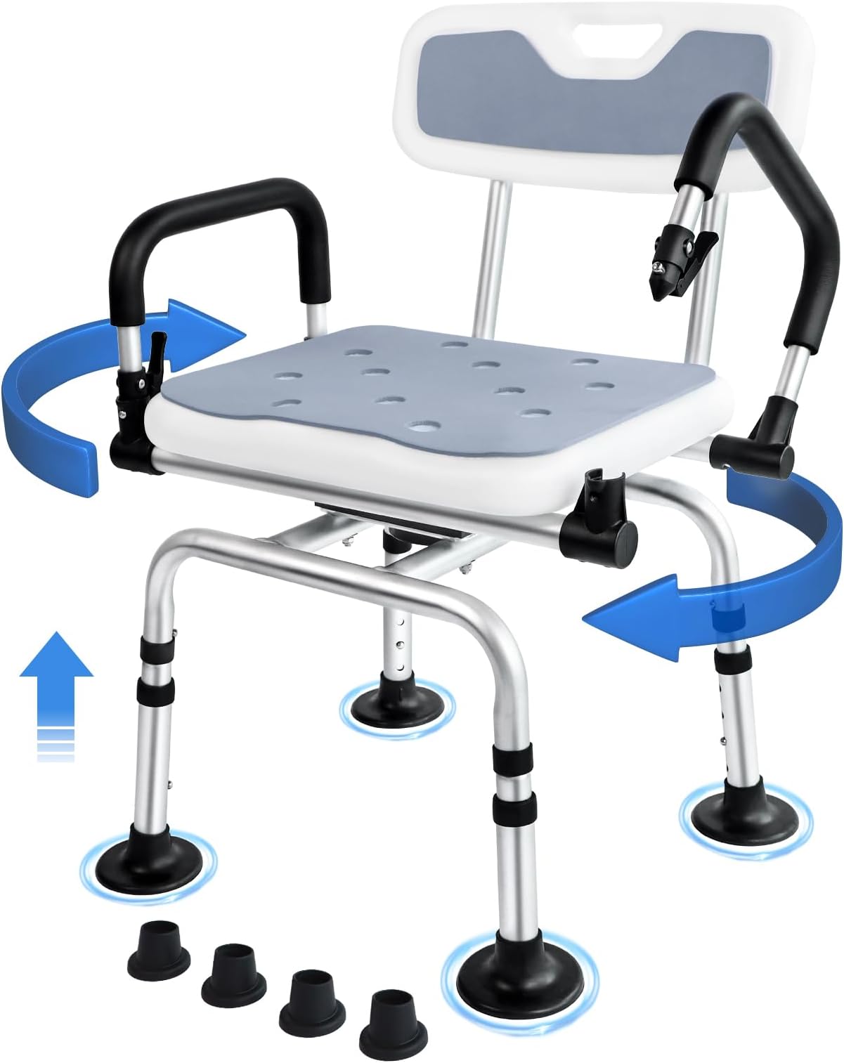 Eosprim 360° Swivel Shower Chair for Elderly and Disabled, Bathtub ...