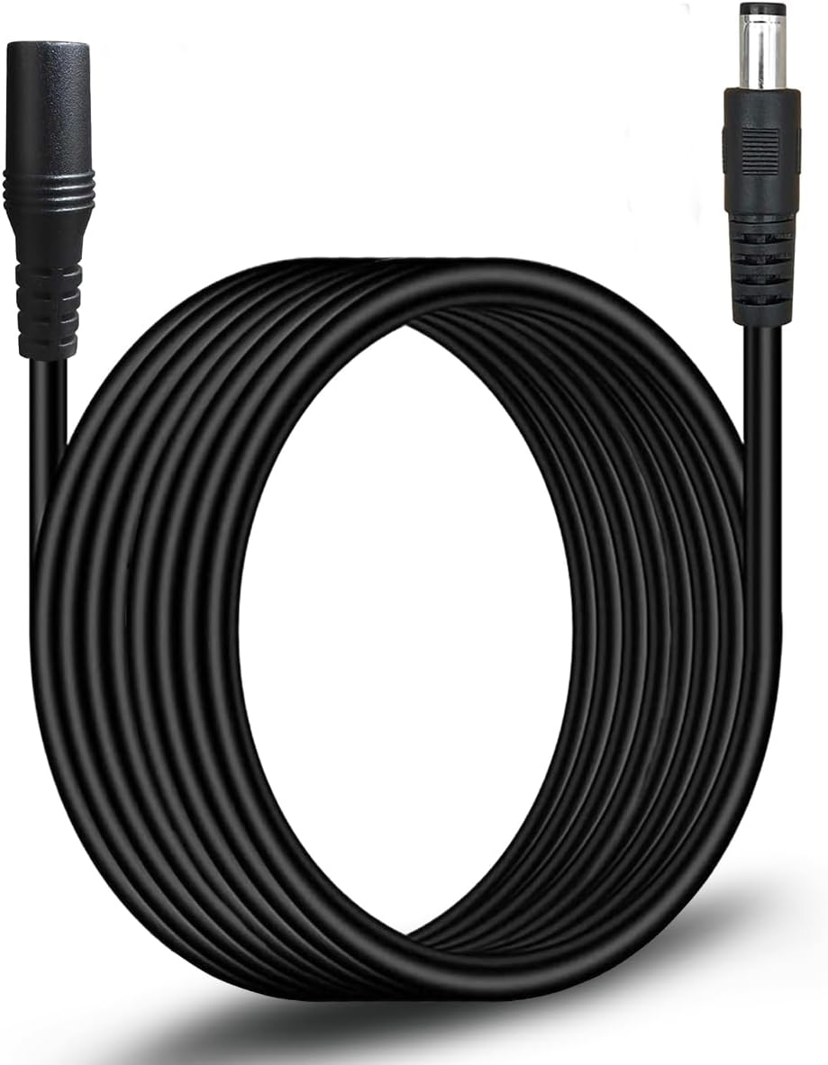 DC Power Extension Cable 5.5mm x 2.1mm 18AWG Current 10A 16.4FT Female ...