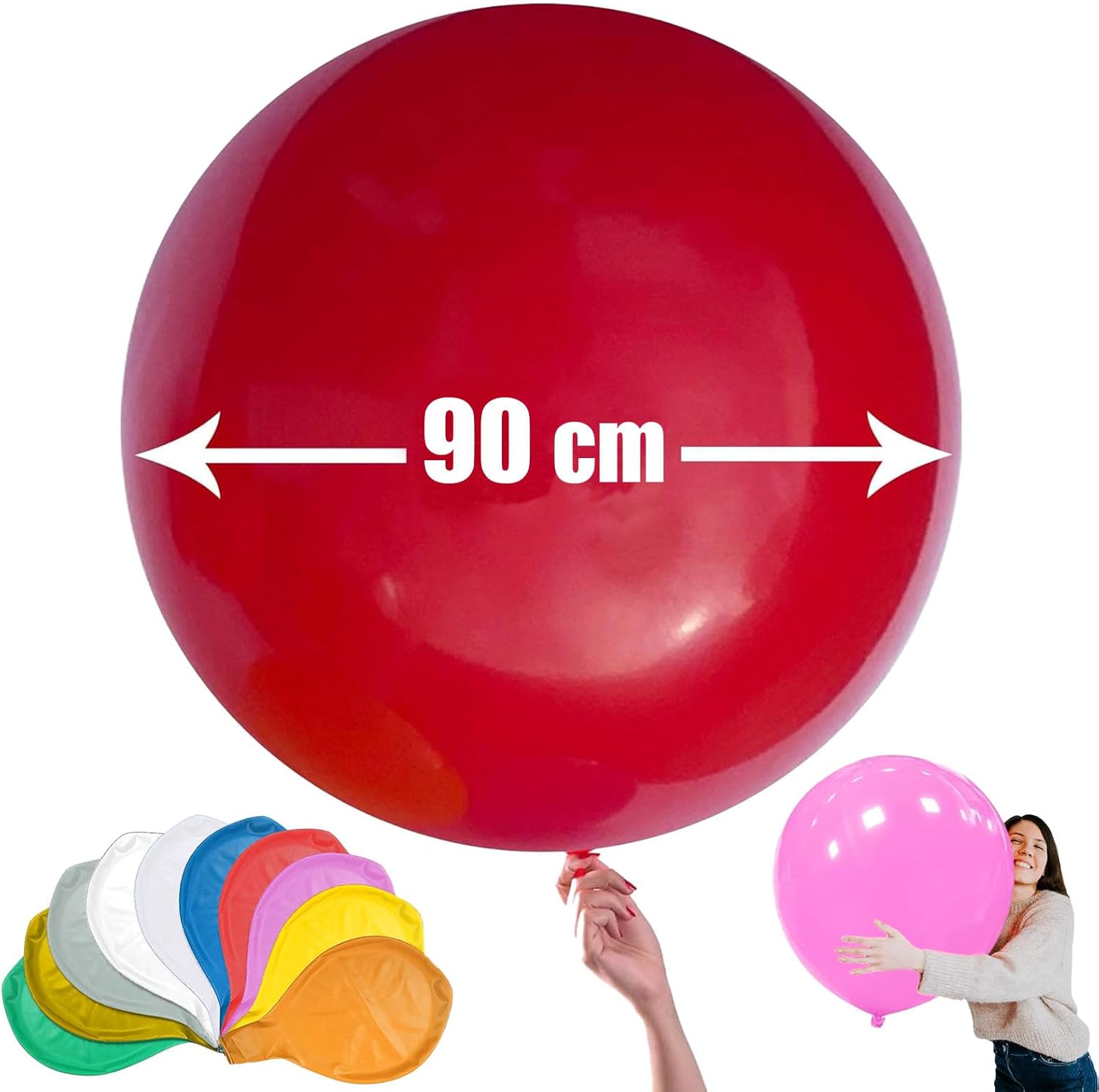 90 CM Grosse Bunt Luftballons, 10 Stück 36 Zoll Riese Luftballon Helium ...