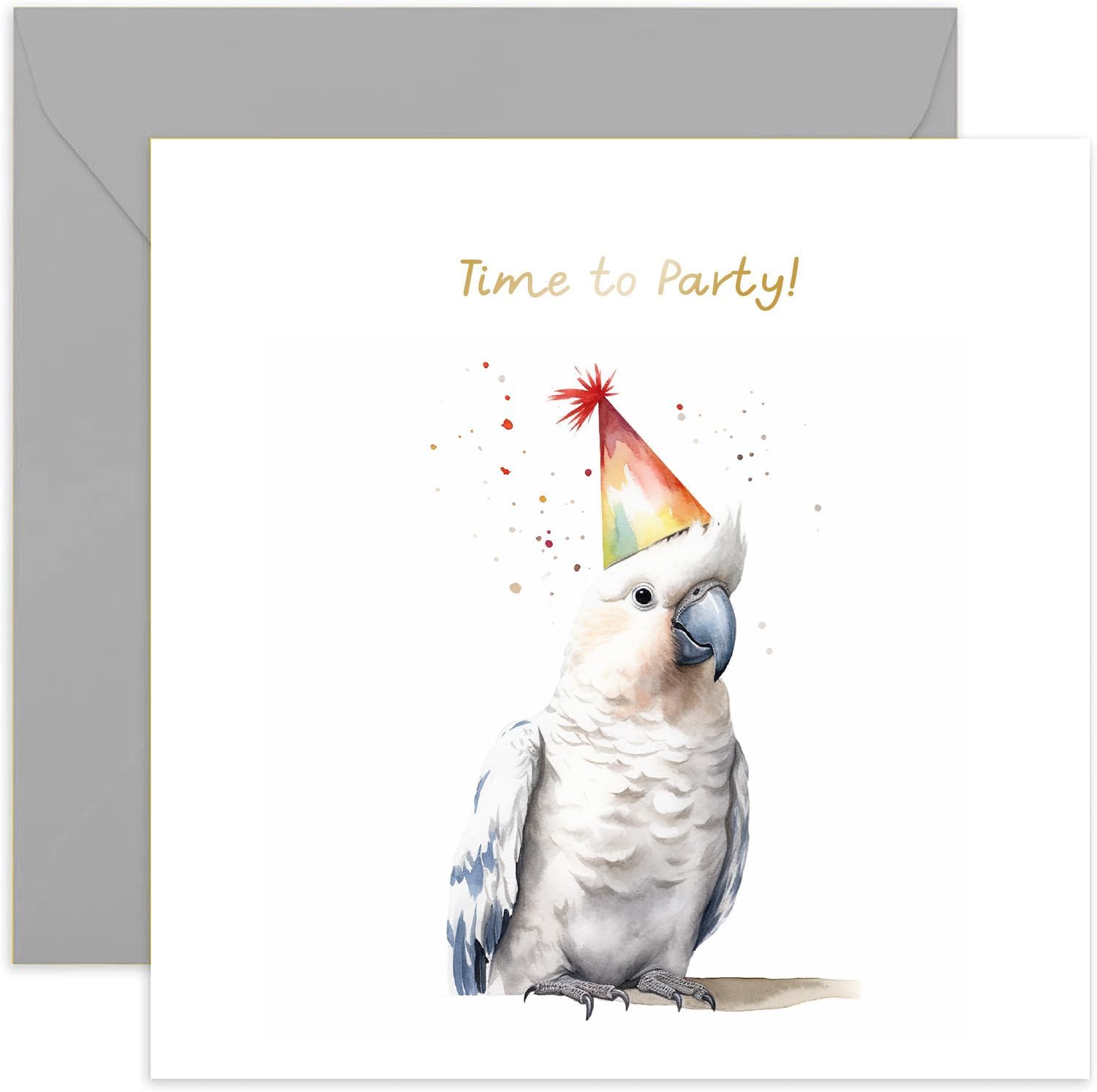Old English Co. Time To Party Birthday Card for Her - Cockatoo Parrot ...