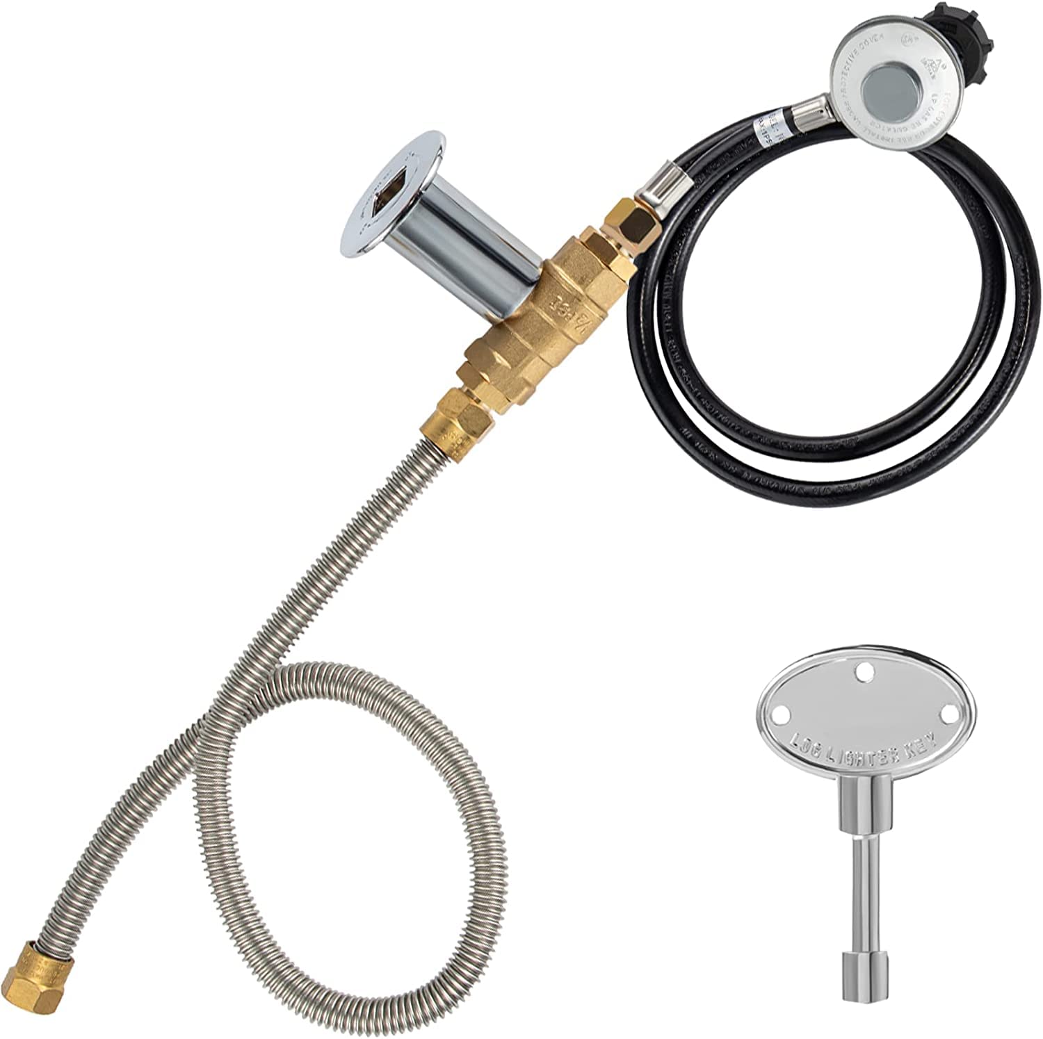 VEVOR Fire Pit Installation Kit, 90K BTU Max, Propane Fire Pit Hose Kit ...