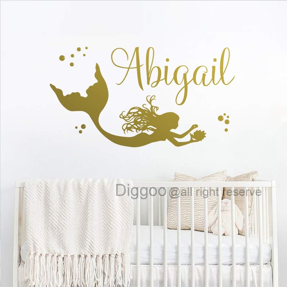 Amazon.com: Mermaid Wall Decal Personalized Girl Name Decals Vinyl ...
