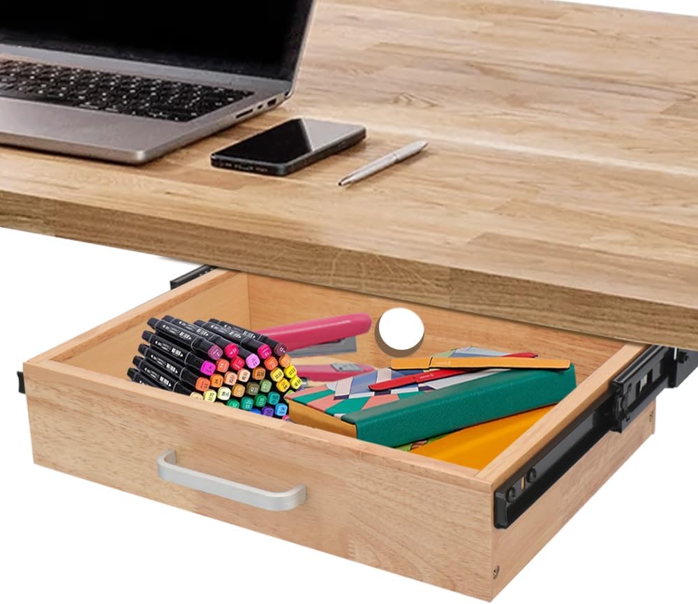 Amazon.com: Solid Walnut Wood Under Desk Drawer Attachment, Heavy-Duty ...