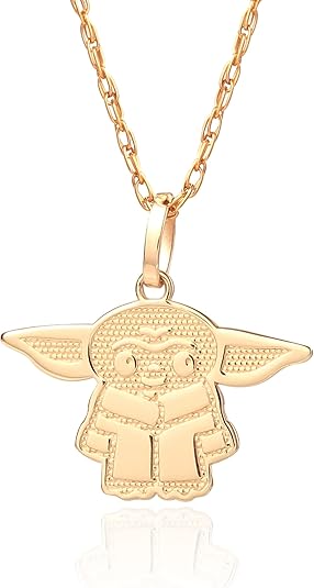 Amazon.com: Disney Star Wars The Mandalorian Grogu 14K Yellow Gold ...