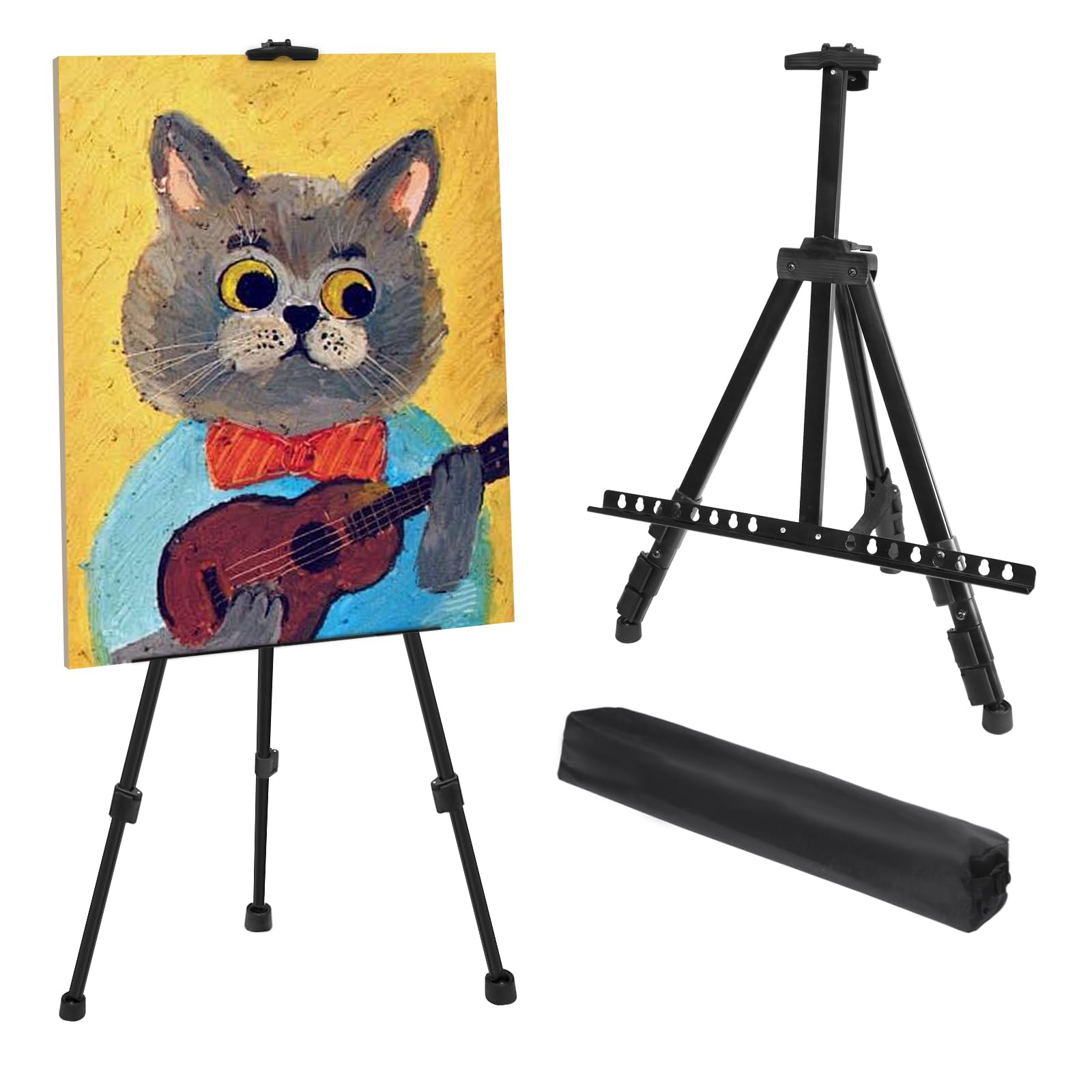 Amazon.com: PUJIANG Art Easel for Painting, Portable Aluminum Painting ...