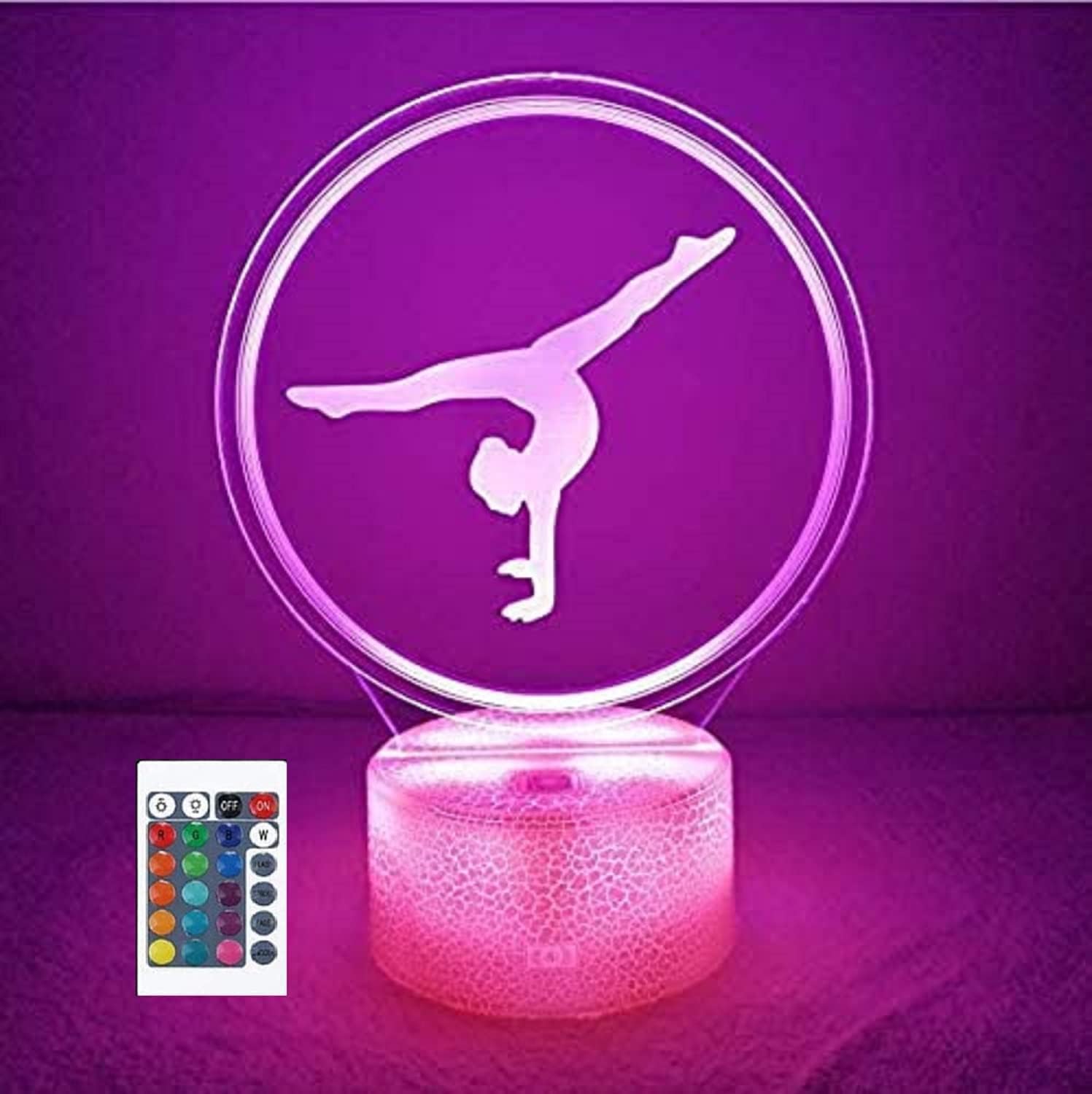 Aibote Gymnastics 3D LED Night Light Table Desk Illusion Lamp 7 Colors ...