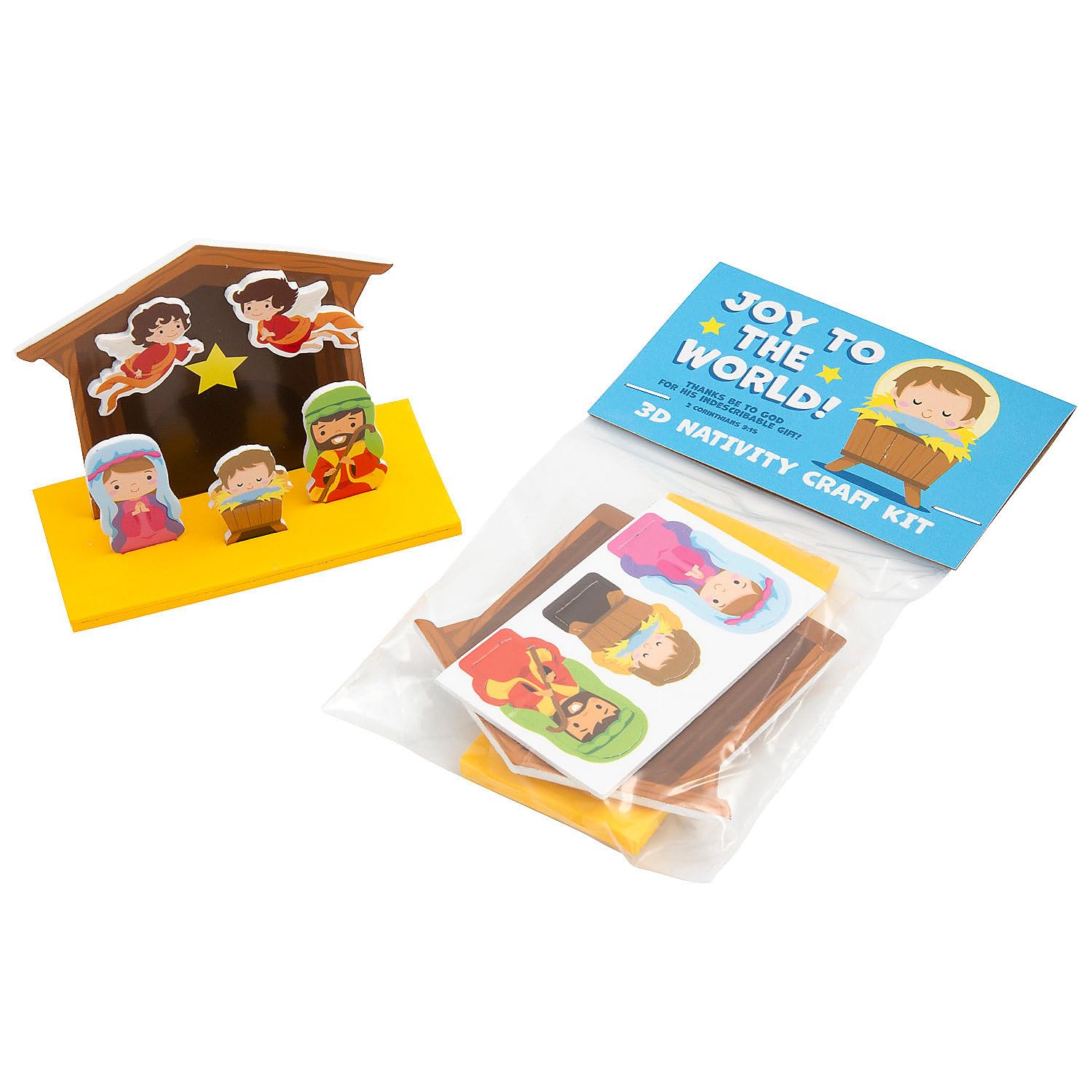 Amazon.com: Fun Express Mini Nativity Handout Craft Kit - Makes 12 ...