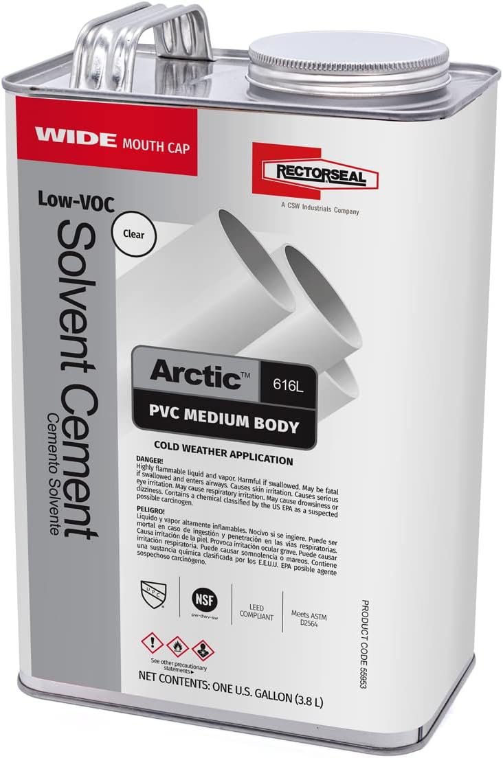 RectorSeal Arctic 616L 55953 Medium Body Colvent Cement, Effective in Cold Environments ...