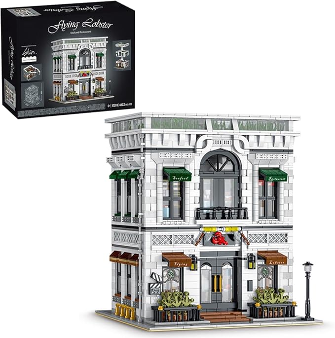 Amazon.com: MISINI 10203 Seafood Restaurant Building Block Set with LED ...